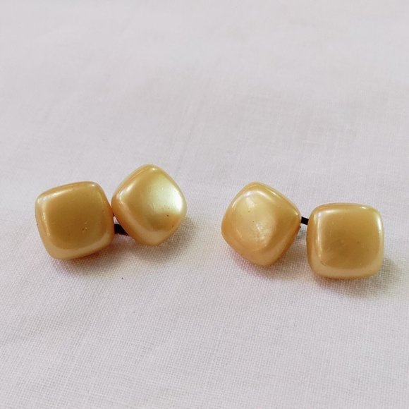 Estate | Accessories | Vintage Square Plastic Yellow Double Sided ...